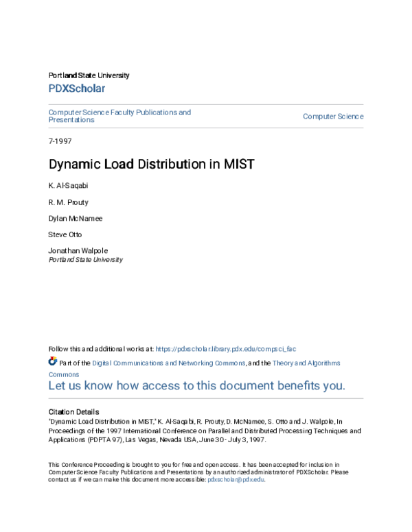 (PDF) Dynamic Load Distribution in MIST