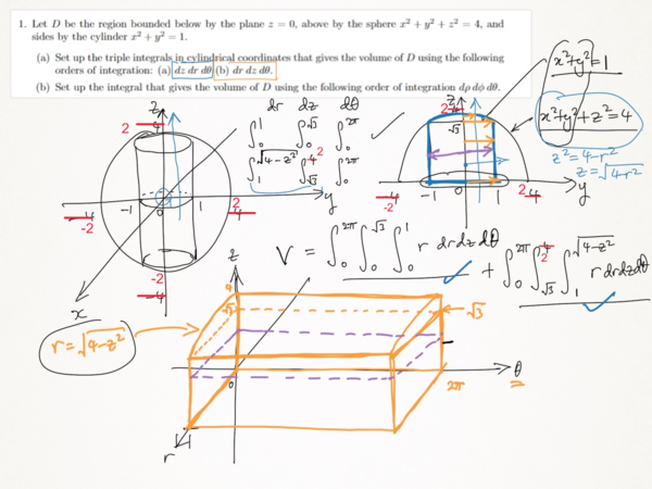 (PDF) Triple Integral cylindrical and spherical coordinates