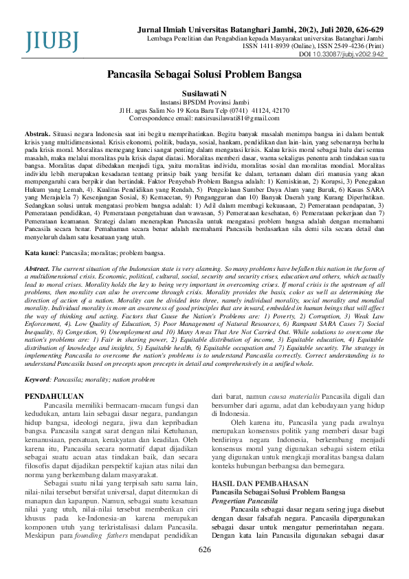 (PDF) Pancasila Sebagai Solusi Problem Bangsa