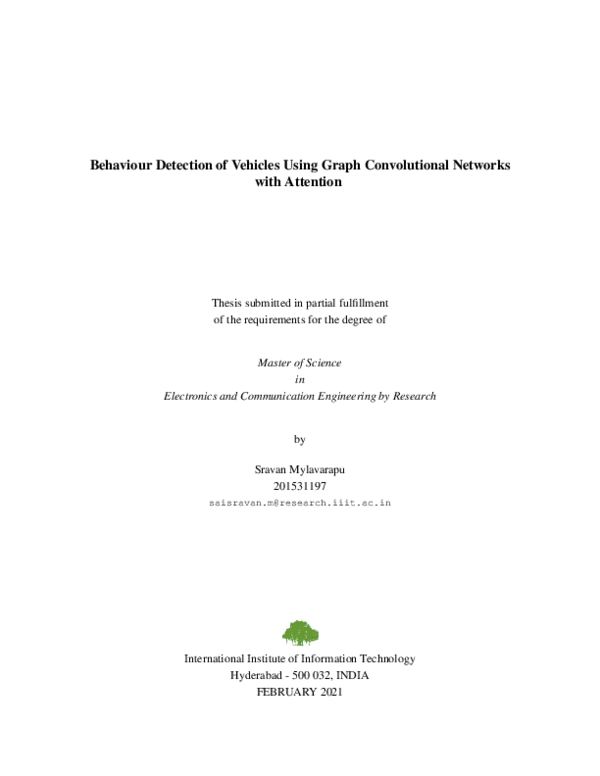 (PDF) Behaviour Detection of Vehicles Using Graph Convolutional Networks with Attention