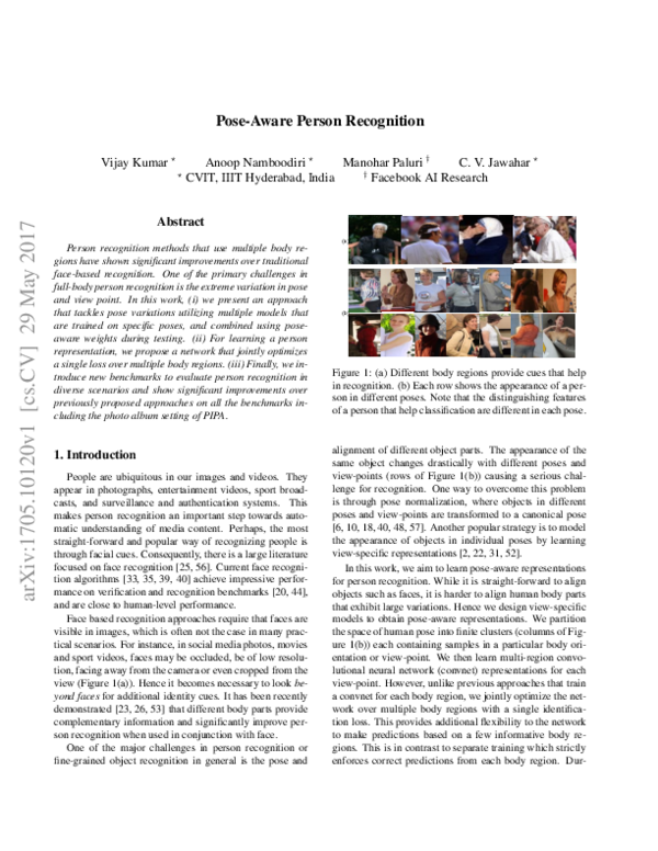 (PDF) Pose-Aware Person Recognition