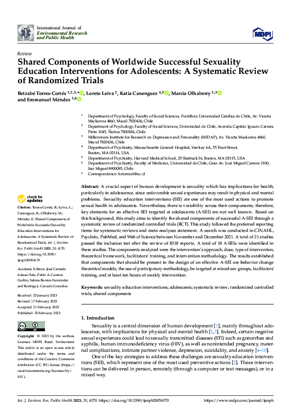 Pdf Shared Components Of Worldwide Successful Sexuality Education 8903