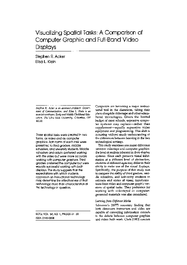 (PDF) Visualizing spatial tasks: A comparison of computer graphic and ...