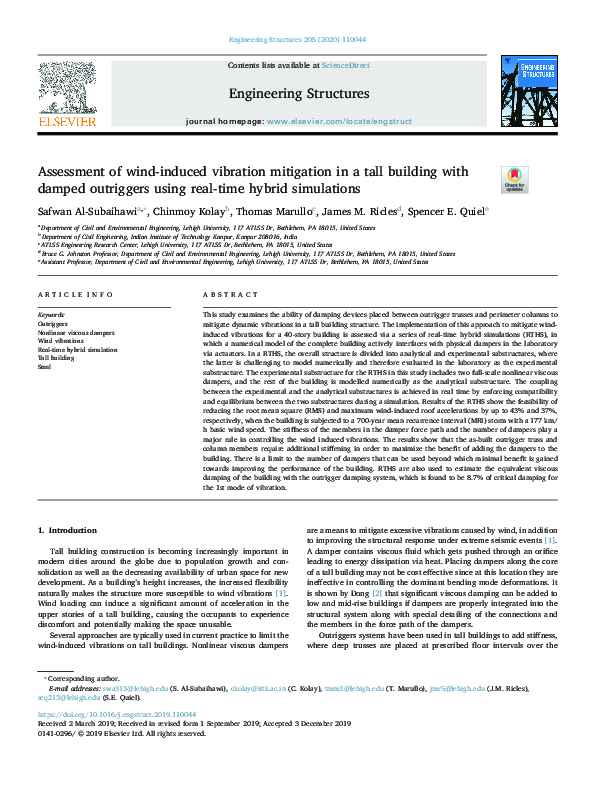 (PDF) Assessment of wind-induced vibration mitigation in a tall ...