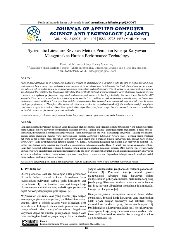 (PDF) SLR Systematic Literature Review: Metode Penilaian Kinerja ...