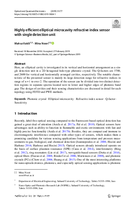 (PDF) Highly efficient elliptical microcavity refractive index sensor ...