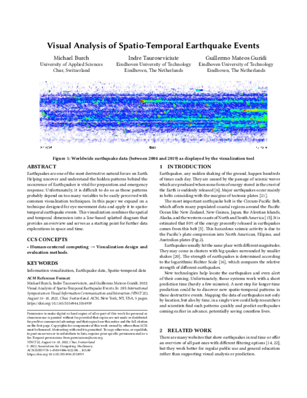 (PDF) Visual Analysis of Spatio-Temporal Earthquake Events