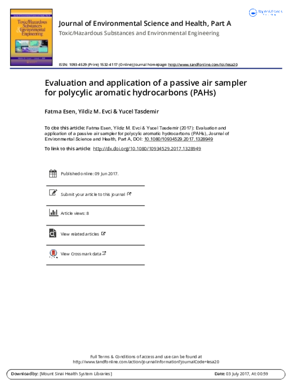 (PDF) Evaluation and application of a passive air sampler for polycylic ...