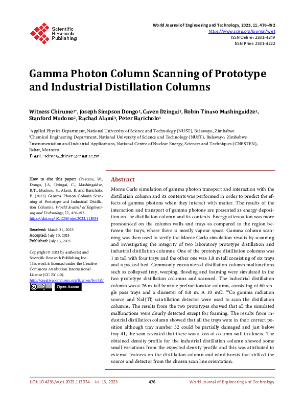 (PDF) Gamma Photon Column Scanning of Prototype and Industrial ...