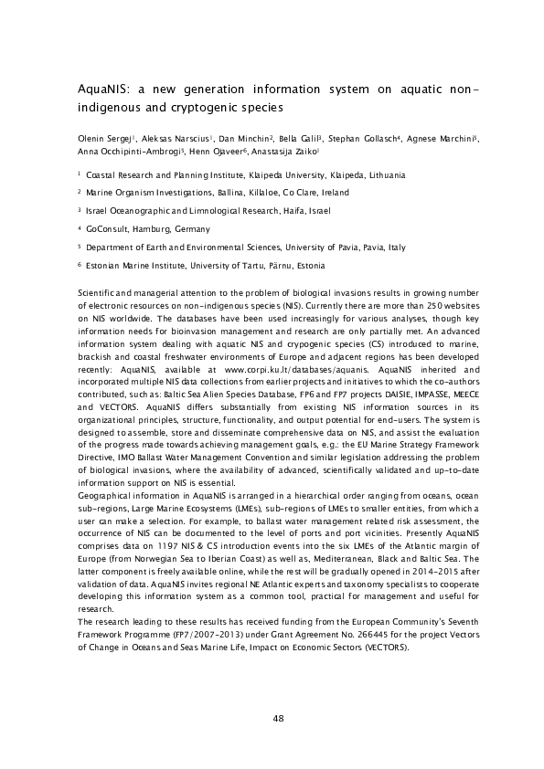 (PDF) AquaNIS: a new generation information system on aquatic non ...