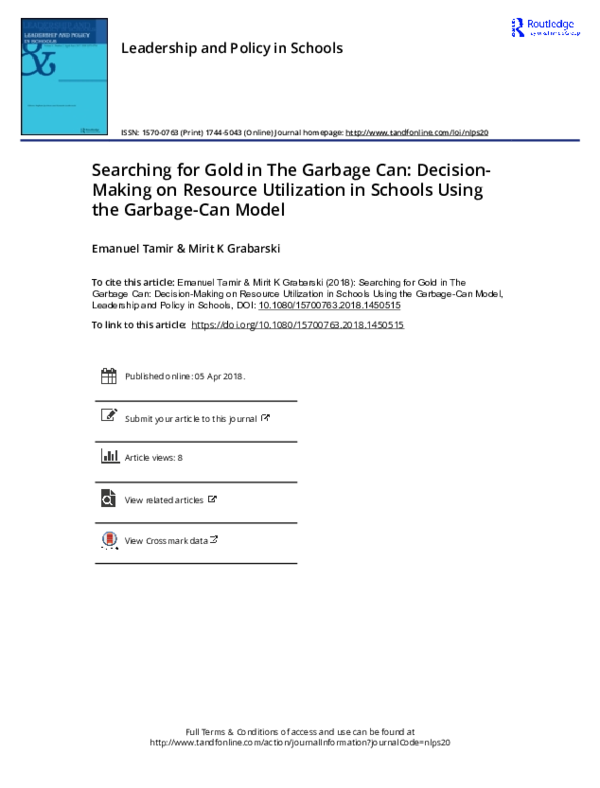 (PDF) Searching for Gold in The Garbage Can: Decision-Making on ...