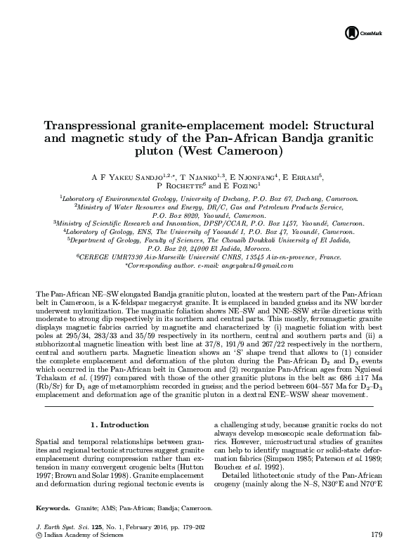 (PDF) Transpressional granite-emplacement model: Structural and ...