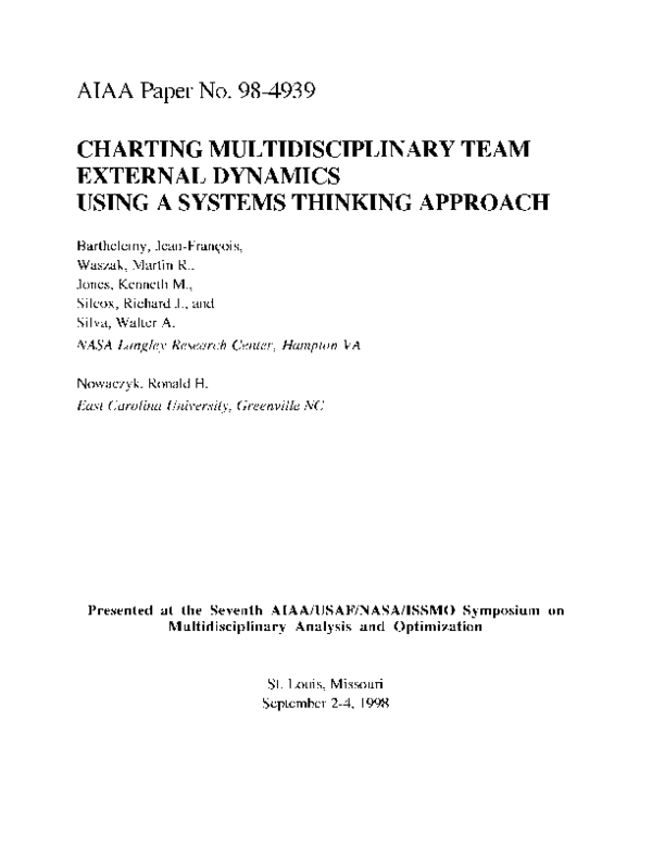 (PDF) Charting multidisciplinary team external dynamics using a Systems Thinking approach