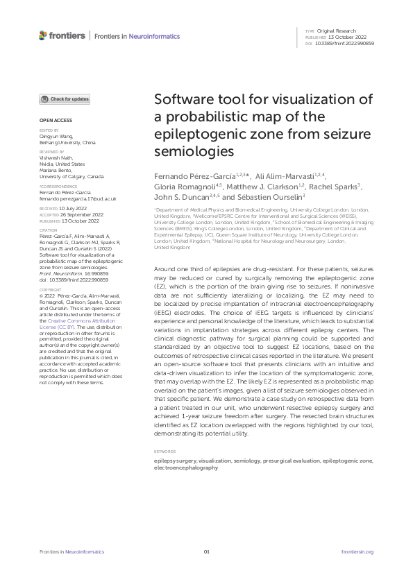 (PDF) Software tool for visualization of a probabilistic map of the epileptogenic zone from ...
