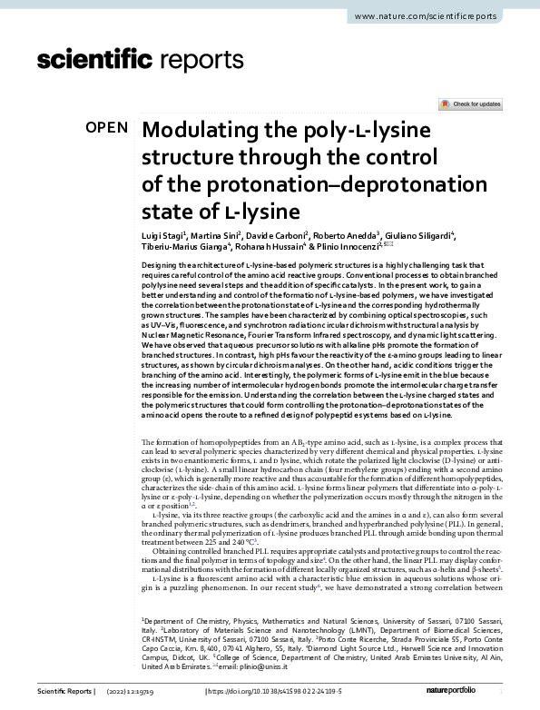 (PDF) Modulating the poly-l-lysine structure through the control of the ...
