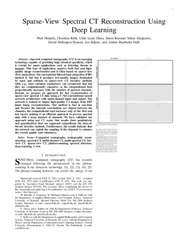 (PDF) Sparse-View Spectral CT Reconstruction Using Deep Learning