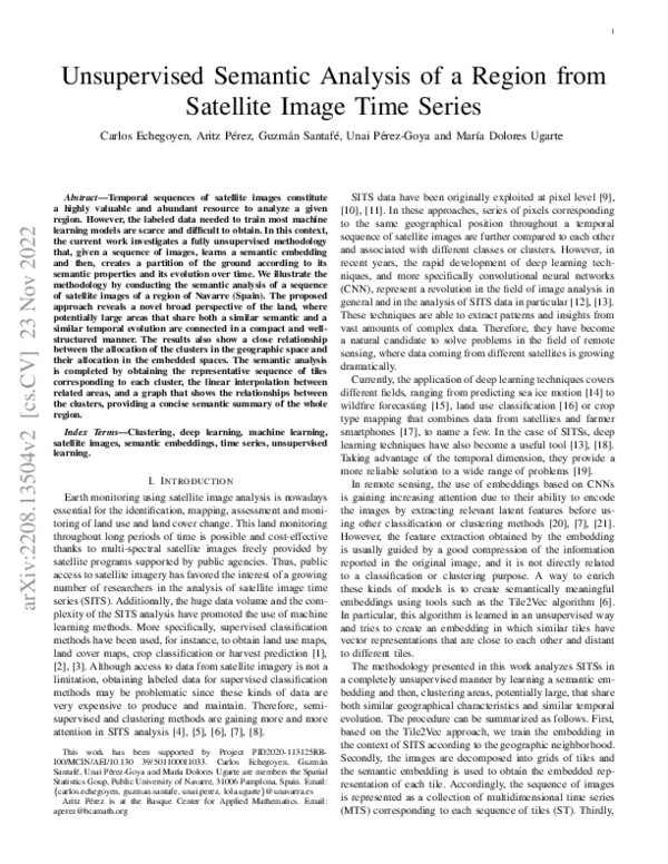 (PDF) Unsupervised Semantic Analysis of a Region from Satellite Image Time Series | Guzmán ...