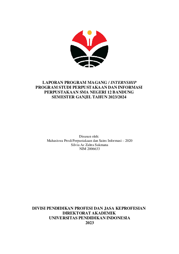 (PDF) LAPORAN PROGRAM MAGANG / INTERNSHIP PROGRAM STUDI PERPUSTAKAAN DAN INFORMASI PERPUSTAKAAN ...