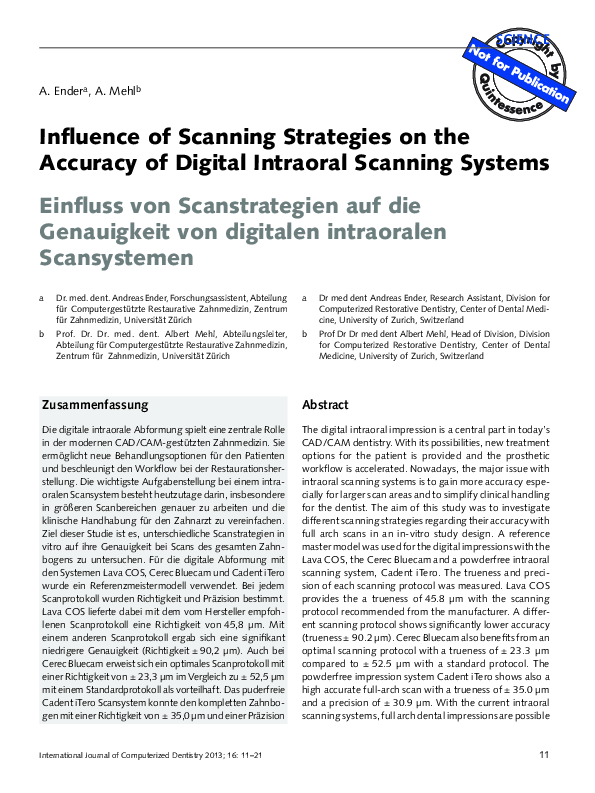 (PDF) Influence of scanning strategies on the accuracy of digital ...