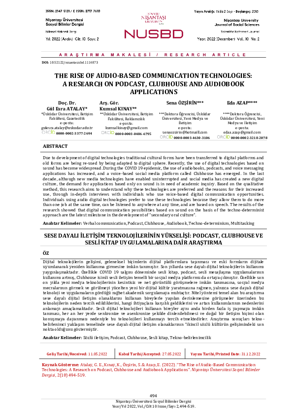 (PDF) The Rise of Audio-Based Communication Technologies: A Research on ...