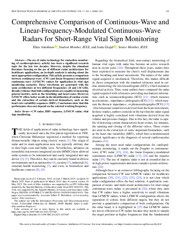 (PDF) Comprehensive Comparison of Continuous-Wave and Linear-Frequency ...