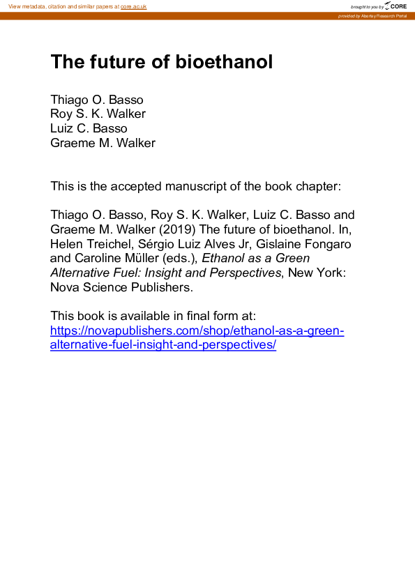 (PDF) The future of bioethanol