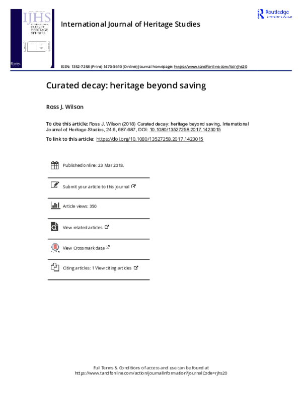 (PDF) Curated Decay: Heritage beyond Saving