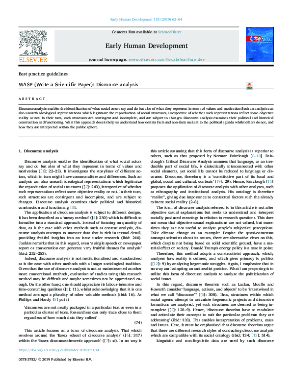 (PDF) Discourse Analysis of Social Structures