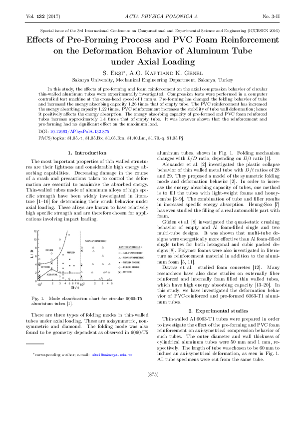 (PDF) Effects of Pre-Forming Process and PVC Foam Reinforcement on the ...