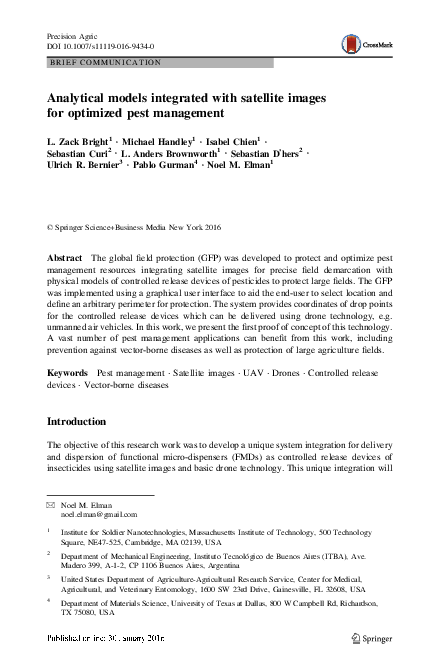 (PDF) Analytical models integrated with satellite images for optimized ...