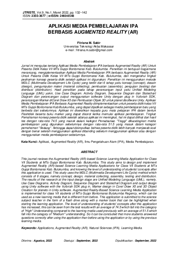 (PDF) Aplikasi Media Pembelajaran Ipa Berbasis Augmented Reality (Ar)