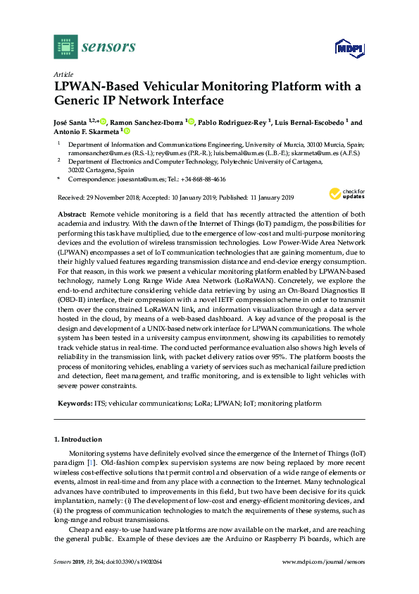 (PDF) LPWAN-Based Vehicular Monitoring Platform with a Generic IP ...