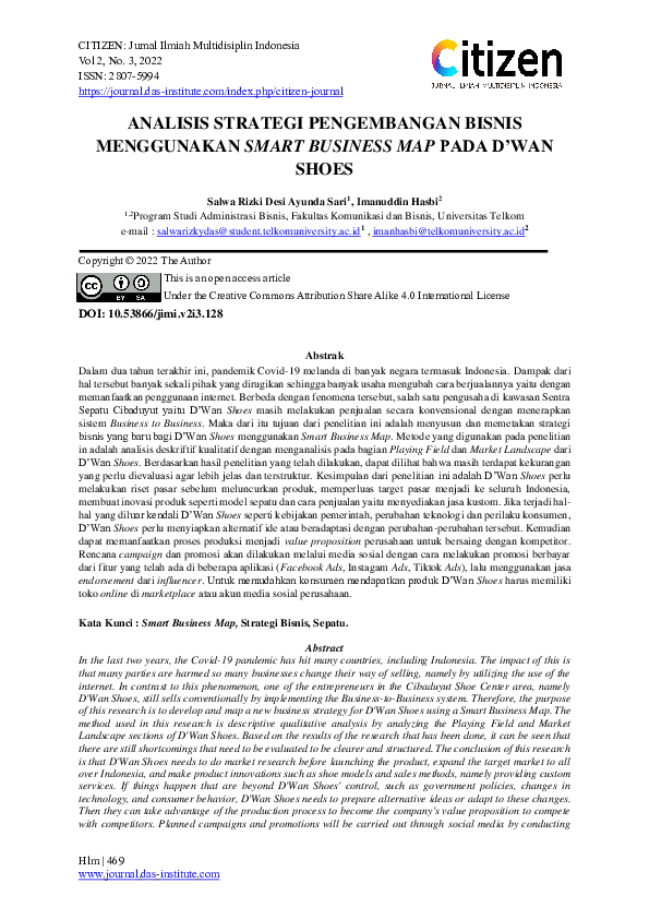 (PDF) Analisis Strategi Pengembangan Bisnis Menggunakan Smart Business ...