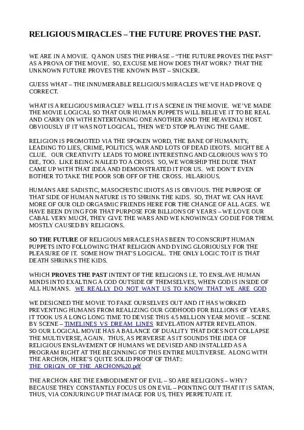 (PDF) RELIGIOUS MIRACLES -THE FUTURE PROVES THE PAST