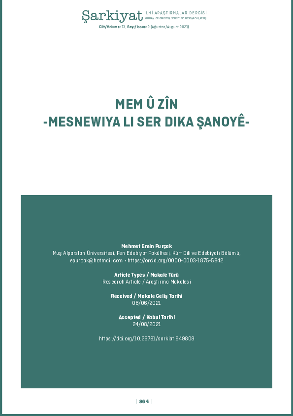 (PDF) Mem Û Zîn -Mesnewiya LI Ser Dika Şanoyê