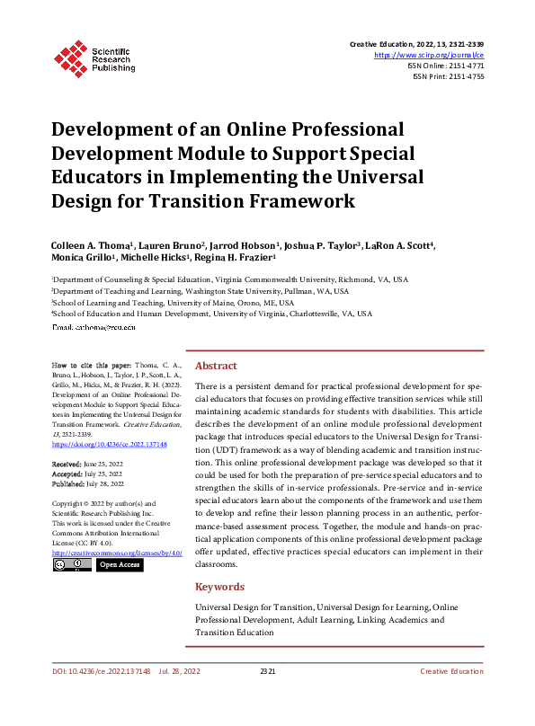 (PDF) Development of an Online Professional Development Module to ...
