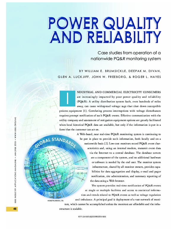 (PDF) Power quality and reliability