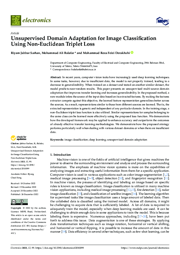 Pdf Unsupervised Domain Adaptation For Image Classification Using Non