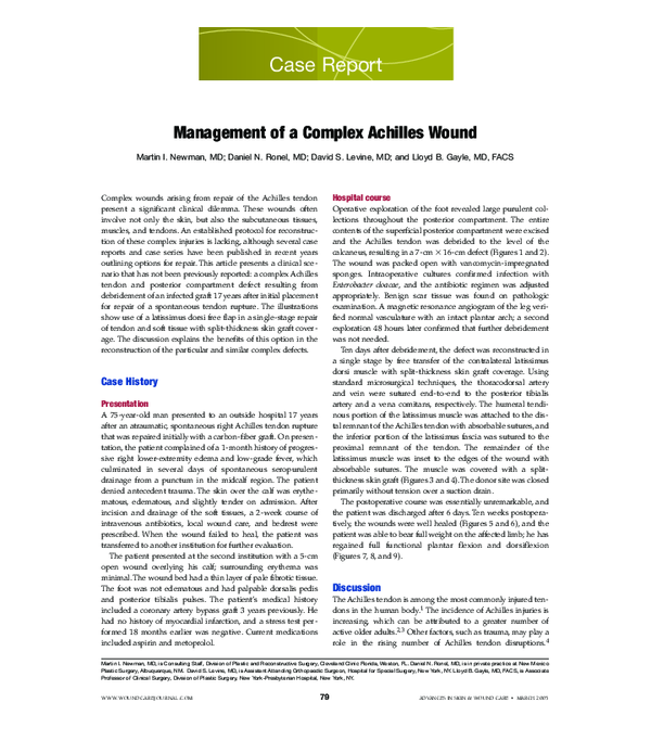 (PDF) Management of a Complex Achilles Wound