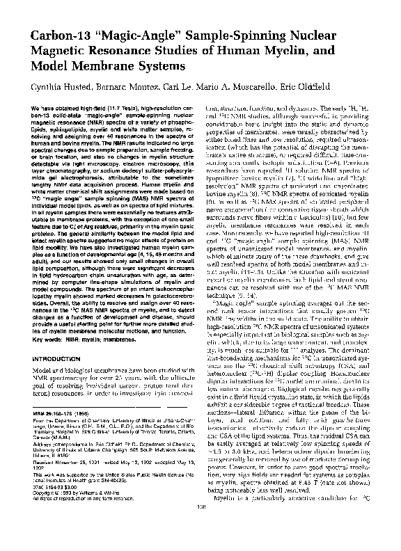 (PDF) Carbon-13 “magic-angle” sample-spinning nuclear magnetic ...