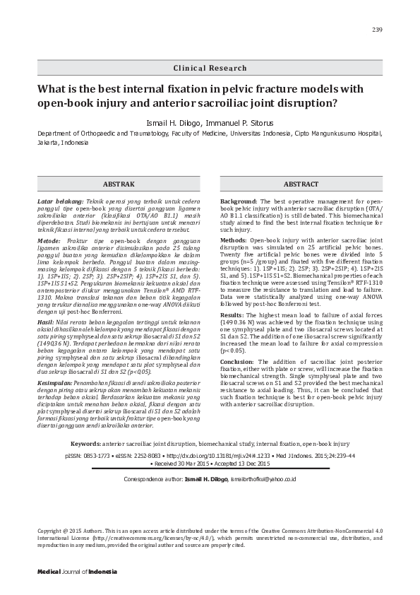 (PDF) What is the best internal fixation in pelvic fracture models with ...