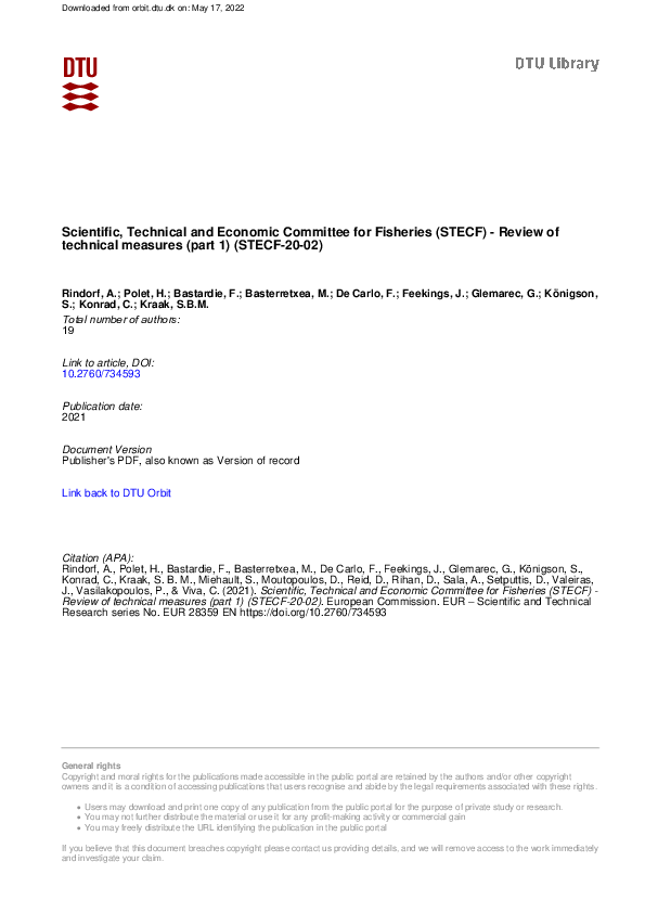 (PDF) Scientific, Technical and Economic Committee for Fisheries (STECF ...