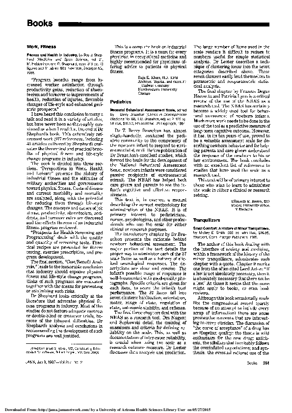 (PDF) Neonatal Behavioral Assessment Scale
