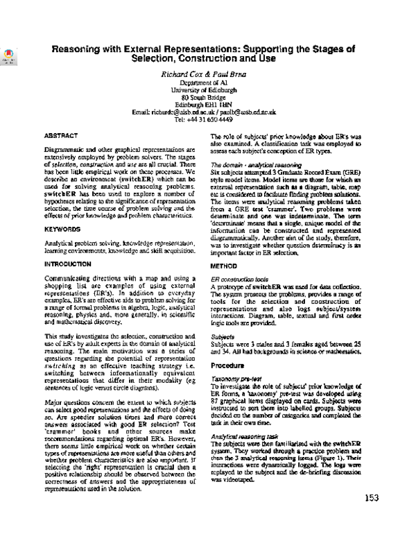 (PDF) Reasoning with external representations