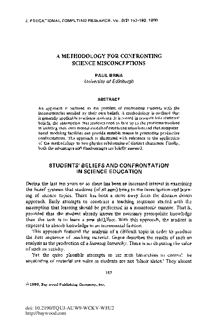 (PDF) Confronting Science Misconceptions: A Methodology Overview