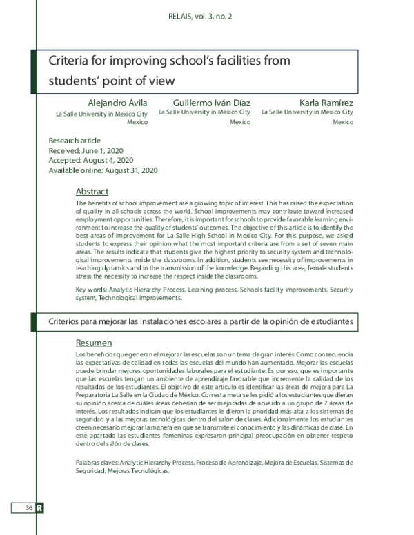 (PDF) Criteria for improving school’s facilities from students’ point ...