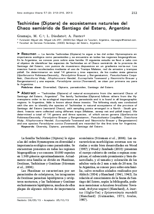 (PDF) Tachinidae (Diptera) de ecosistemas naturales del Chaco semiárido ...