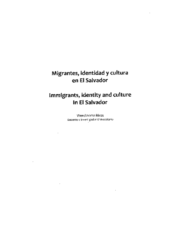 (PDF) Migrantes, identidad y cultura en El Salvador