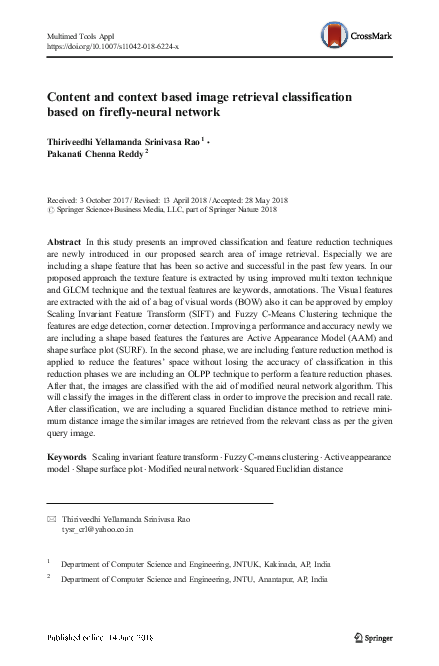 Pdf Content And Context Based Image Retrieval Classification Based On Firefly Neural Network