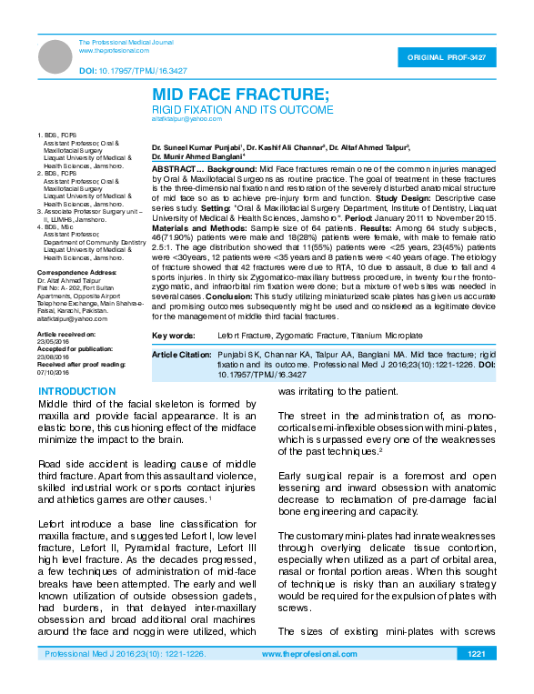 (PDF) Mid Face Fracture | Suneel Kumar Punjabi - Academia.edu